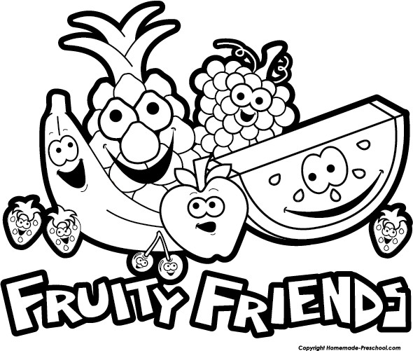 Download Fruit Black And White Free Fruit Clipart - Cartoon Fruits ...