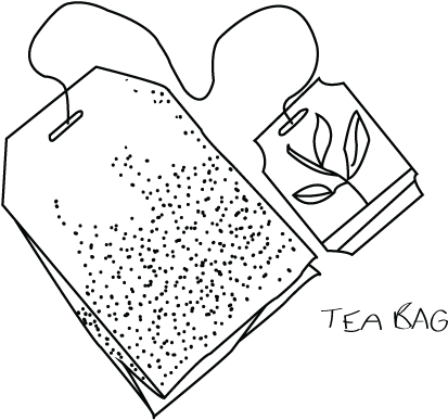 #8 Line Drawing Of Everyday Objects - Tea Bag Line Drawing (600x424 ...