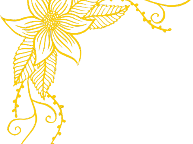 Download Corner Border Png - Yellow Corner Flower Transparent ...