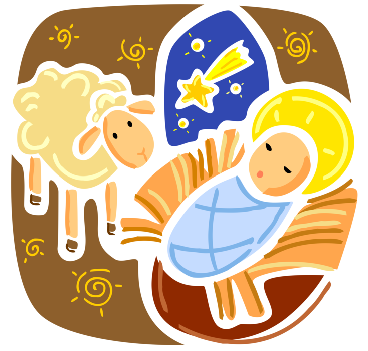 Download Vector Illustration Of Christ Child Baby Jesus Born - Jesus ...