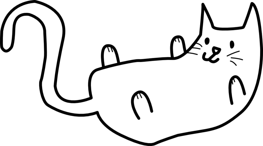 Cat Line Drawing - Bad Cat Drawing (900x500), Png Download