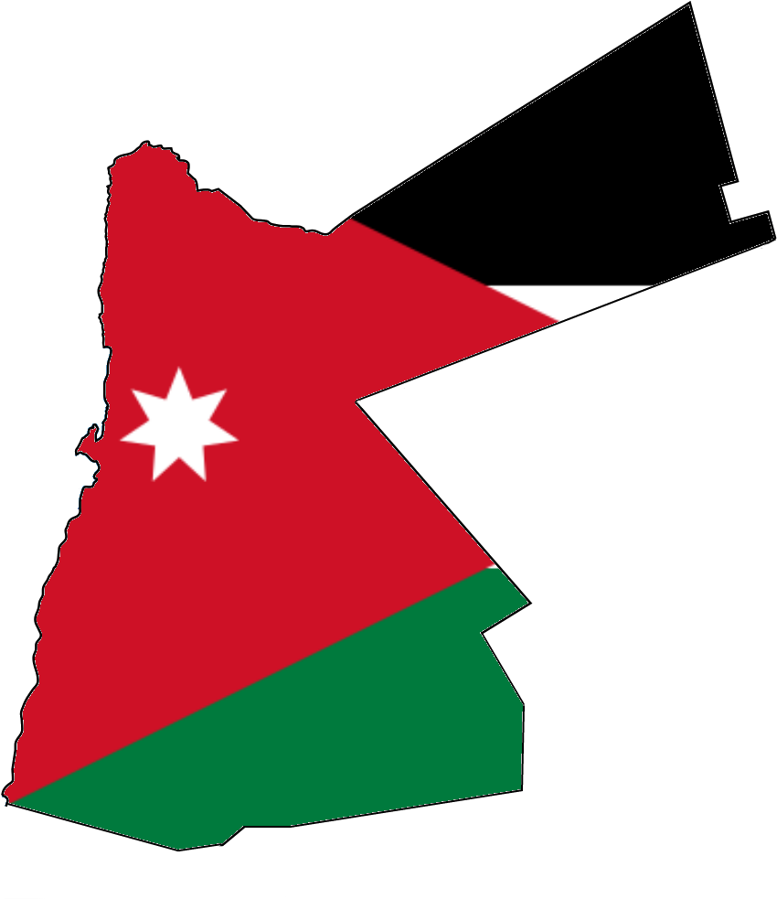 Flag Map Of Jordan - Jordan Flag Map Png (966x993), Png Download