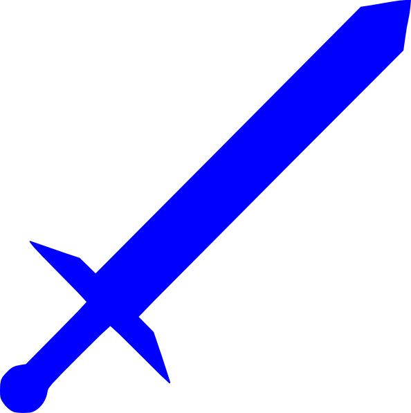 Sword Clipart Blue - Sword Clip Art Png (594x597), Png Download