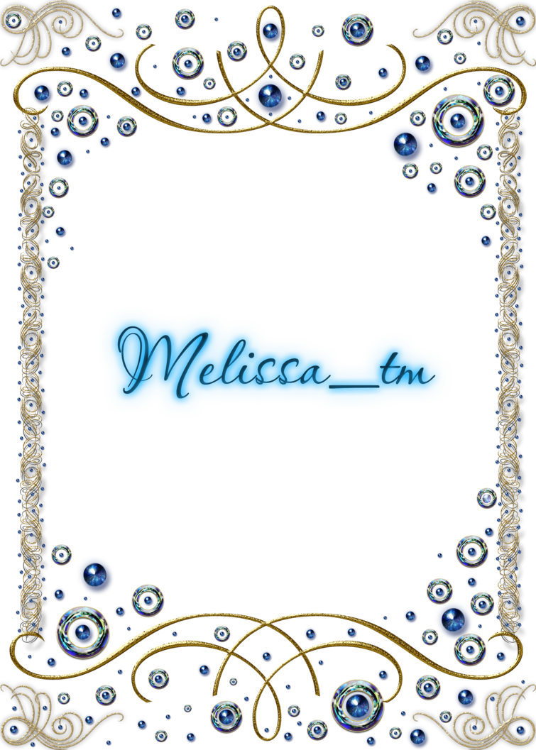 Golden Frame With Blue Gems Png By Melissa-tm - Princess Stock Frames ...