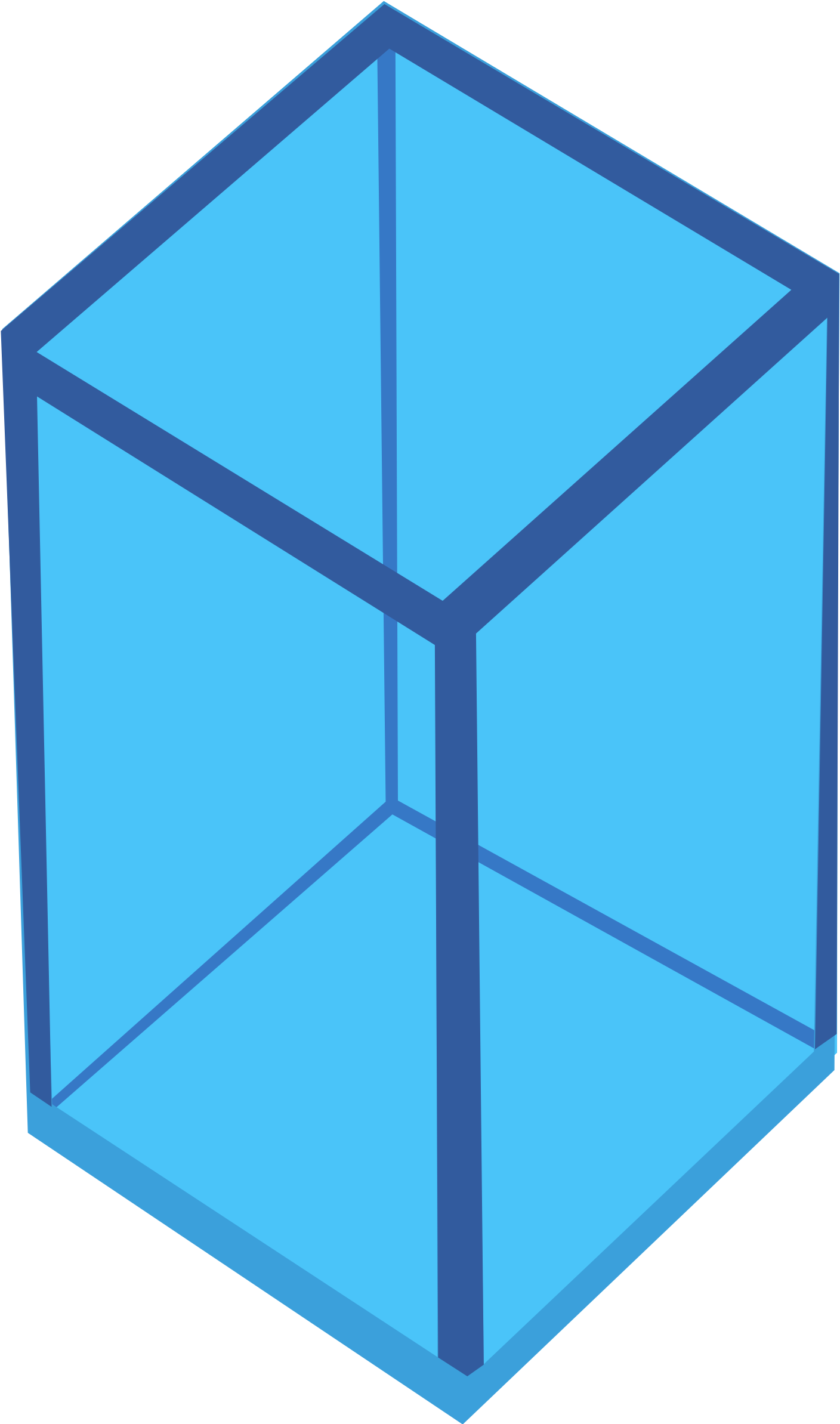 Cube, 3d, Square, Yellow, Blue, Rectangle - Rectangulo 3d (377x640 ...