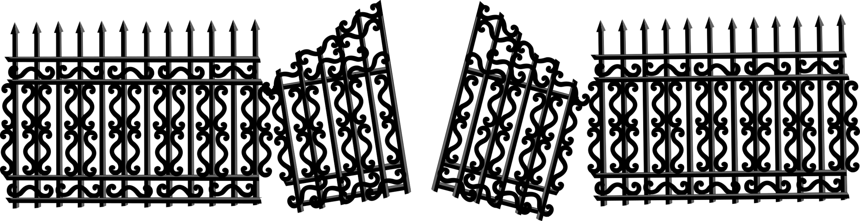 Fence Computer Icons Iron Railing Gate Door - Broken Gate Clipart ...