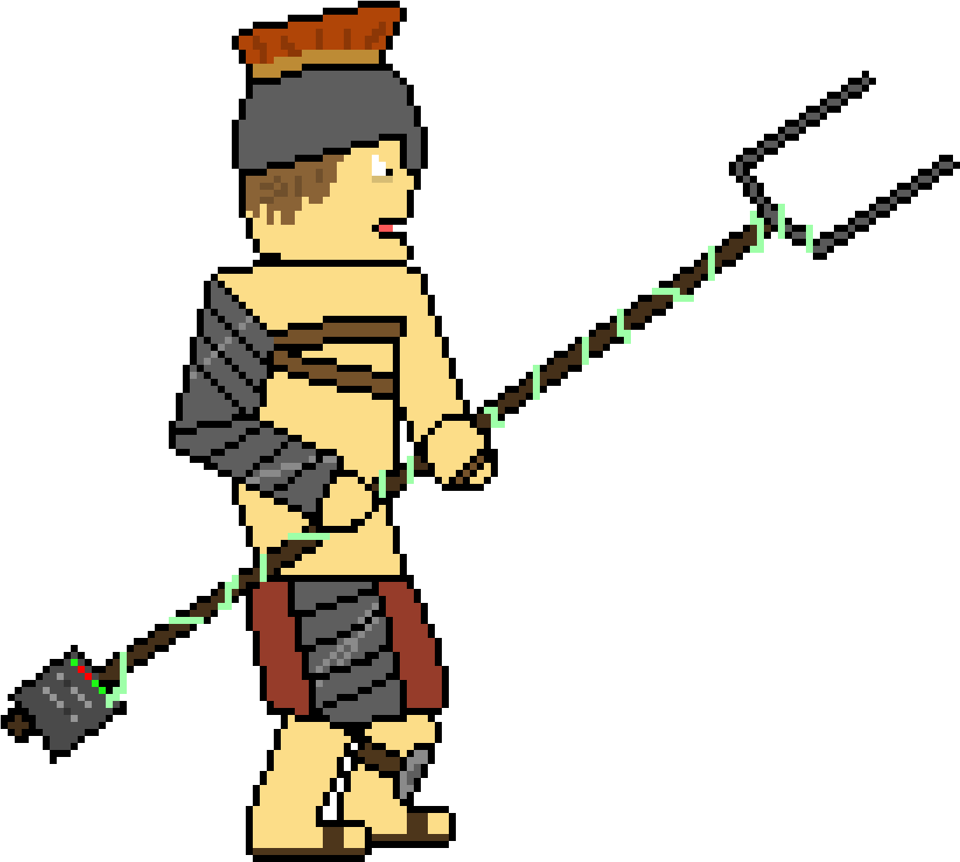 Gladiator Stemmegaffel Knæ - Gladiator Pixel Art (1440x1230), Png Download