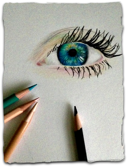 Pagoda Blue - Colored Pencil Drawings Ideas (433x570), Png Download