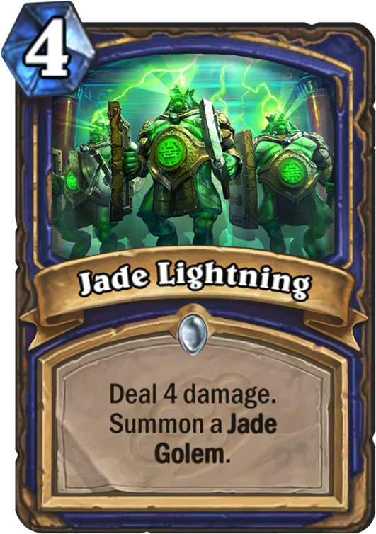 Jade Lightning Card - Hearthstone Druid Jade Golem (567x811), Png Download