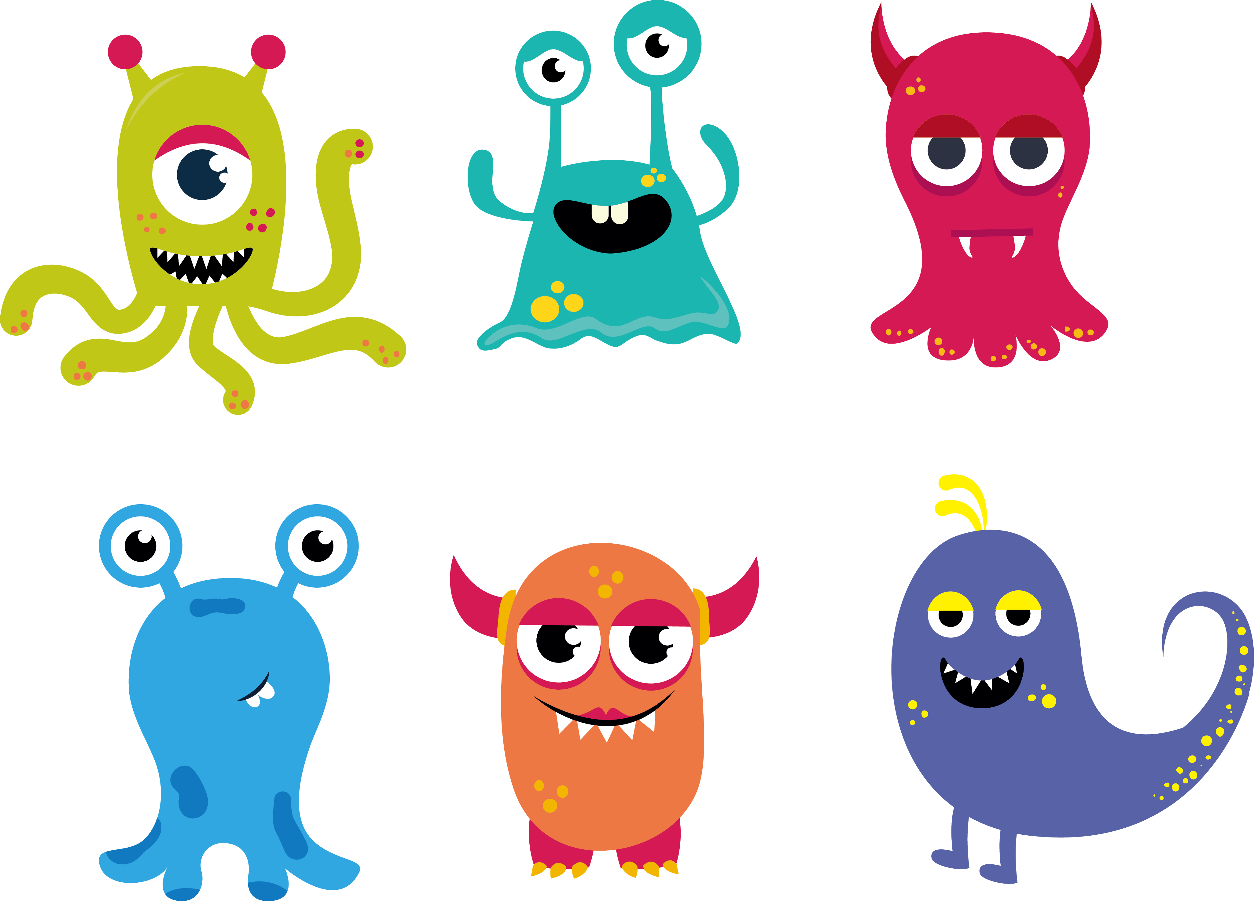 Cartoon Monster Drawing - Little Monster Cartoon (4103x2950), Png Download
