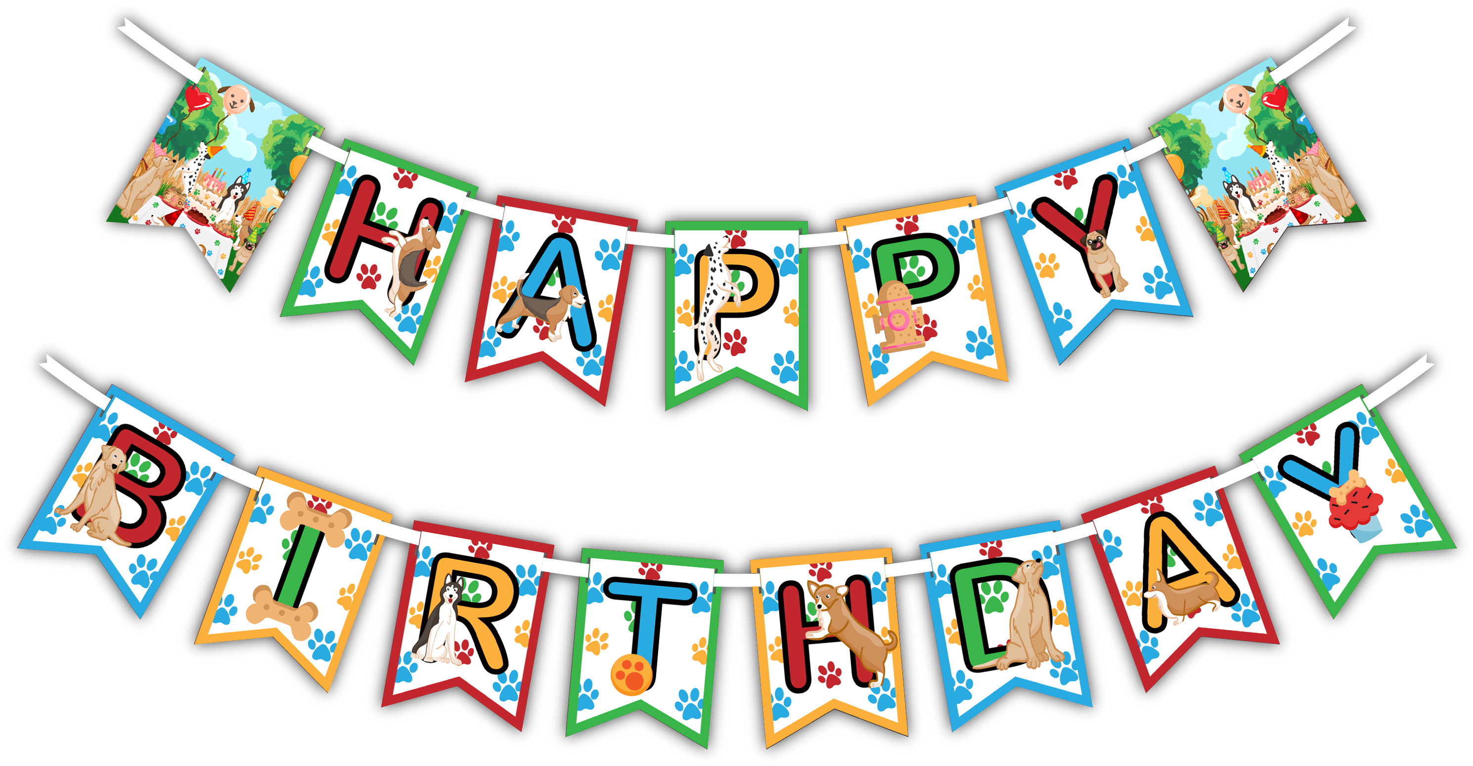 Puppy Dog "happy Birthday" Party Banner - Birthday (1024x536), Png Download