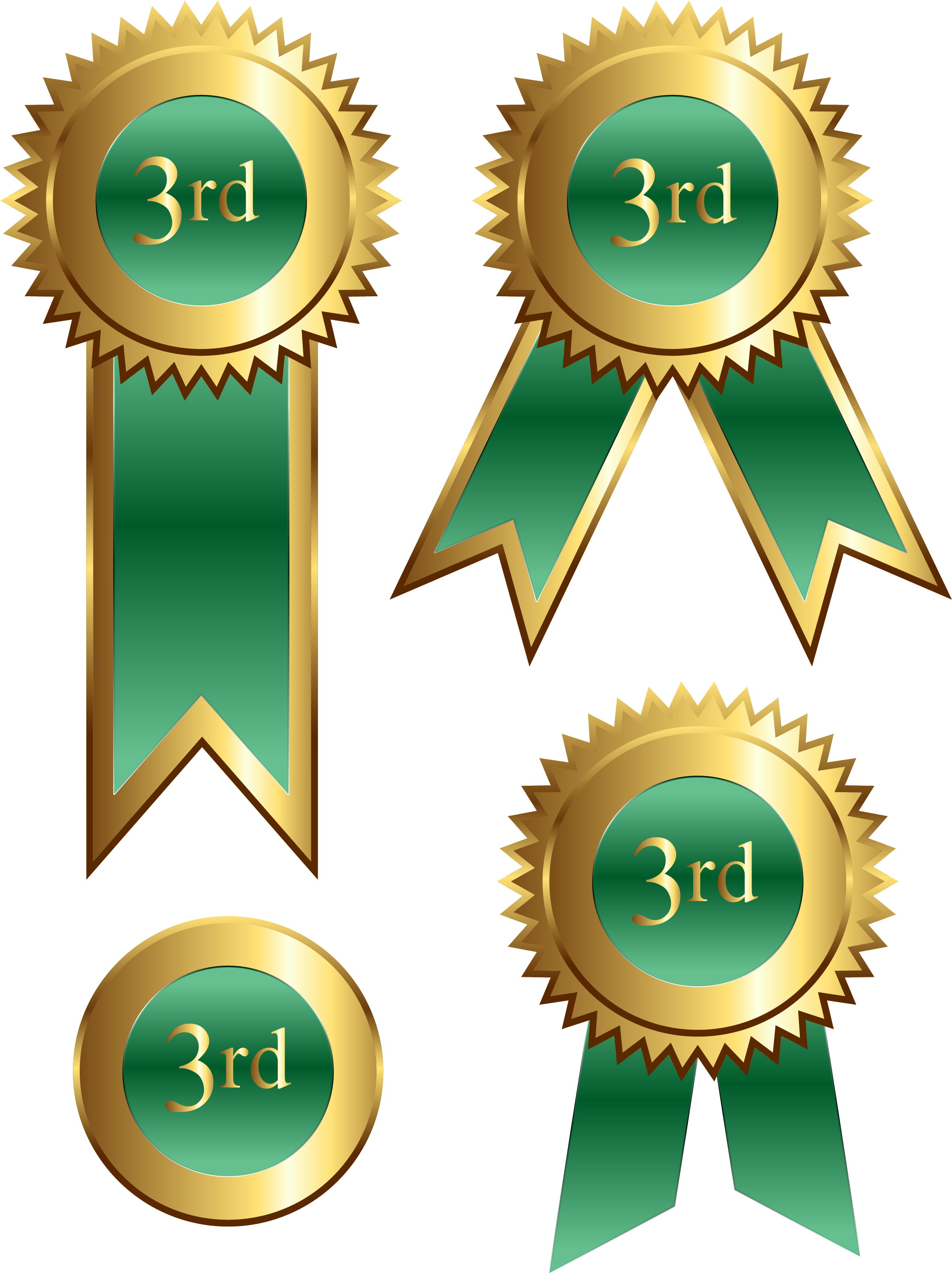 3rd Place Ribbons Clip - 3rd Place Ribbon Png (2550x3300), Png Download