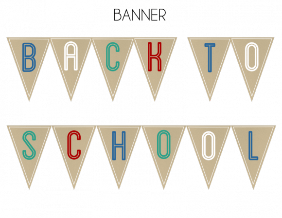 Free Back To School Party Printables - Back To School Bunting Printable ...