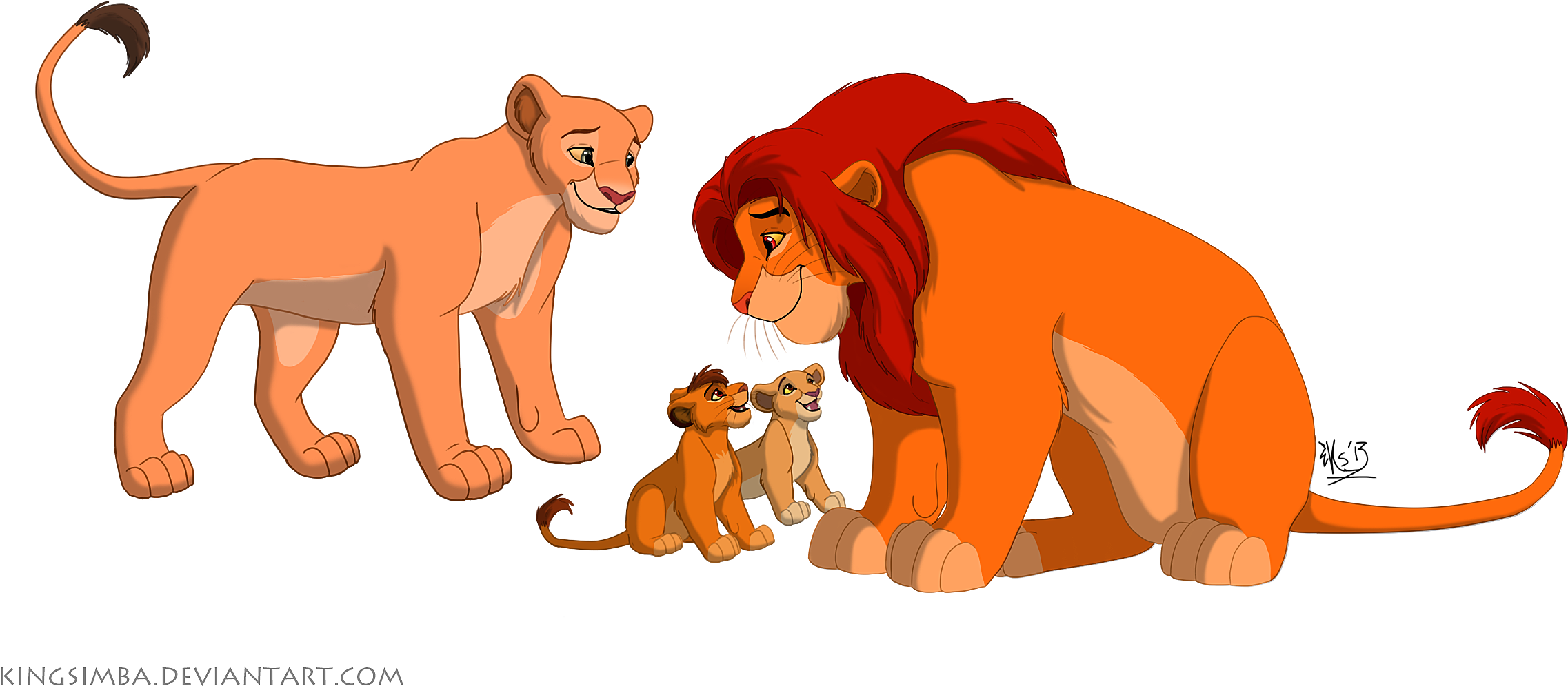 Go To Image - Simba And His Family (2406x1210), Png Download