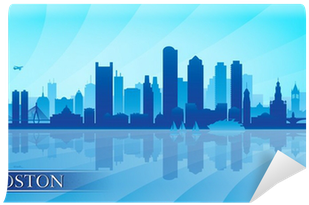 Download Boston City Skyline Silhouette Background Wall Mural - Boston ...