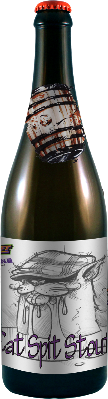 Barrel Aged Cat Spit Stout - Stout (400x1458), Png Download