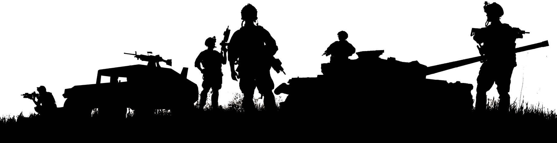 Route 16 Veteran Podcast - Army Silhouette Png (1837x474), Png Download