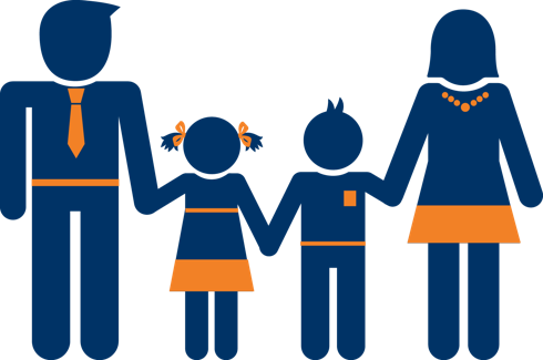 Patient Man Woman Family - Patient And Family Icon (490x325), Png Download