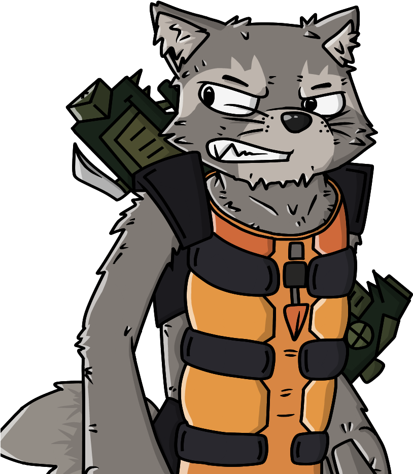 Rocket Raccoon - Rocket Raccoon Cartoon Drawing (999x999), Png Download