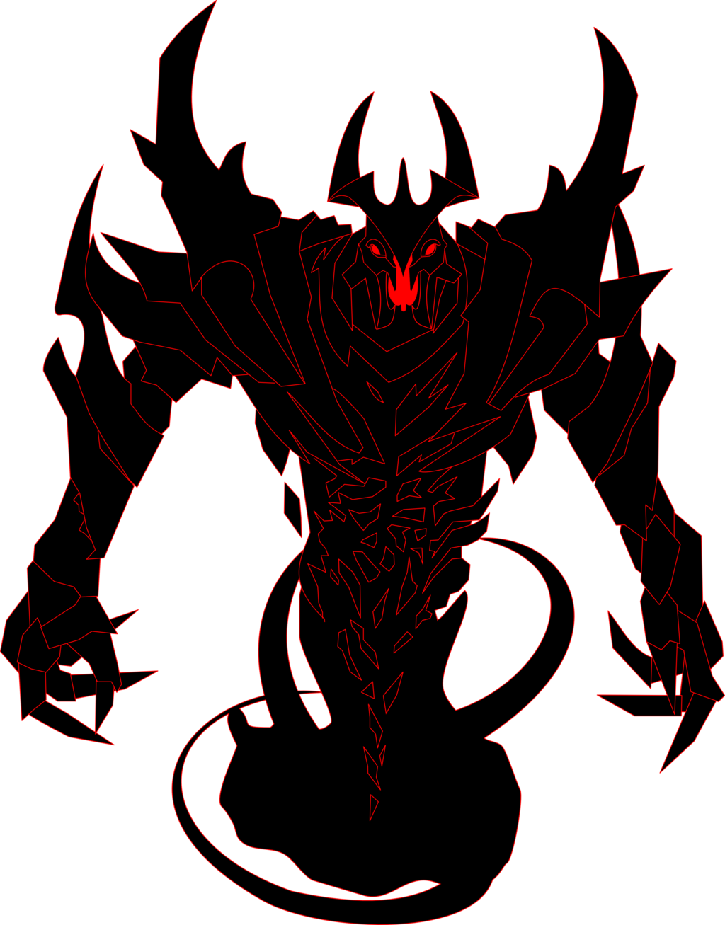 Shadow Fiend - Shadow Fiend Dota 2 Model (1024x1307), Png Download
