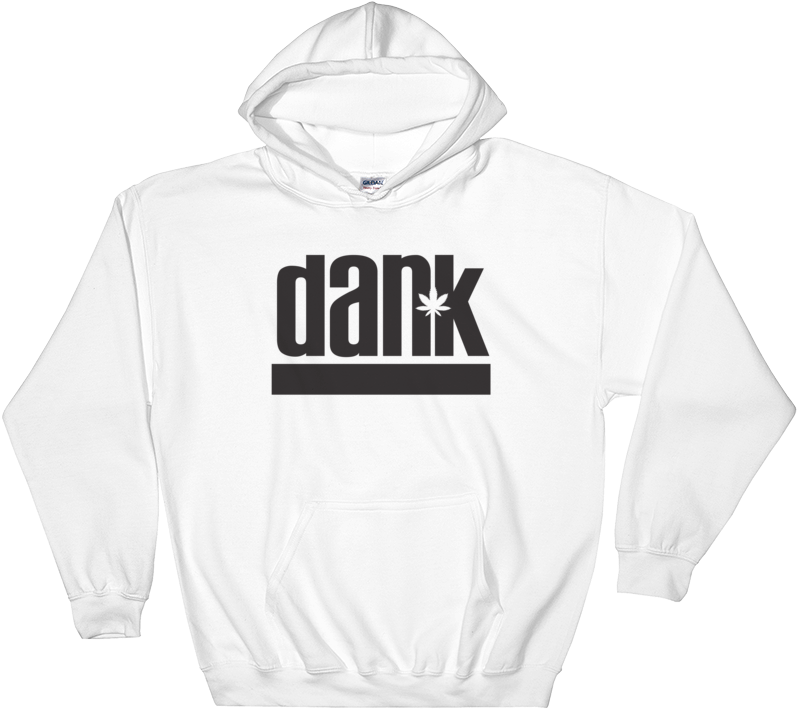 White Hoodie With Black Imprint That Reads Dank - Hoodie (1000x1000 ...