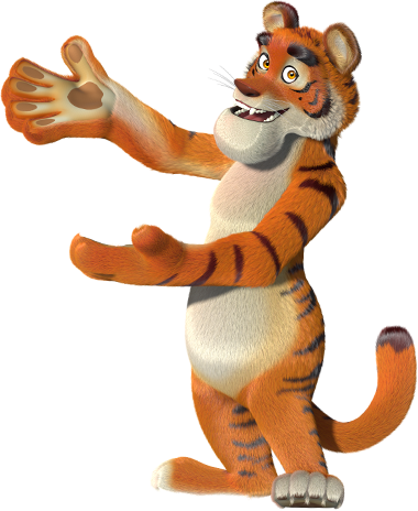 Tiger Masha And The Bear (380x464), Png Download