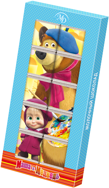 Chocolate Puzzle «masha And The Bear» 50gr/12 Pcs Milk - Шоколад Маша И ...