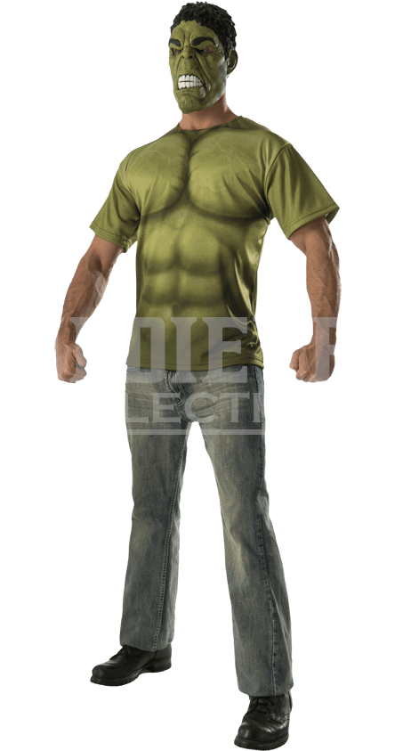 Adult Avengers 2 Hulk Costume Top And Mask Set - Incredible Hulk ...