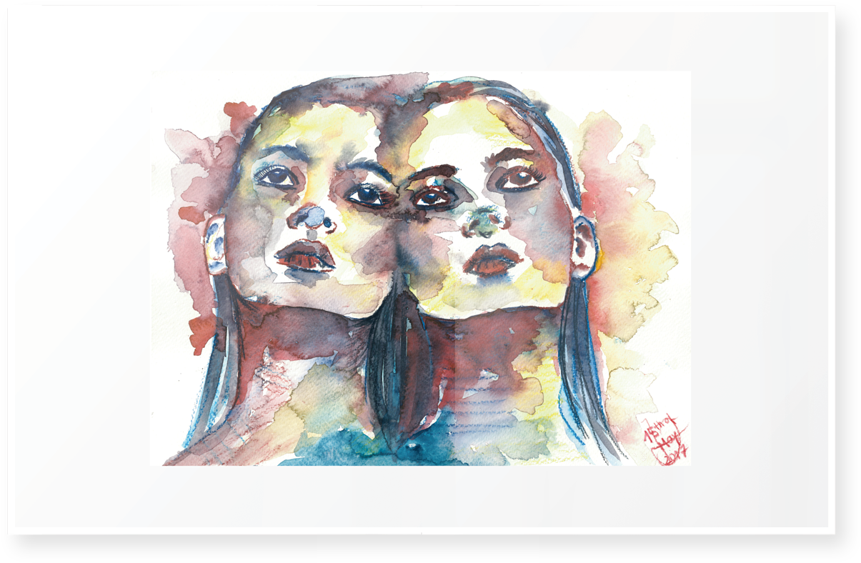 Feeling Split - Watercolor Paint (1254x829), Png Download
