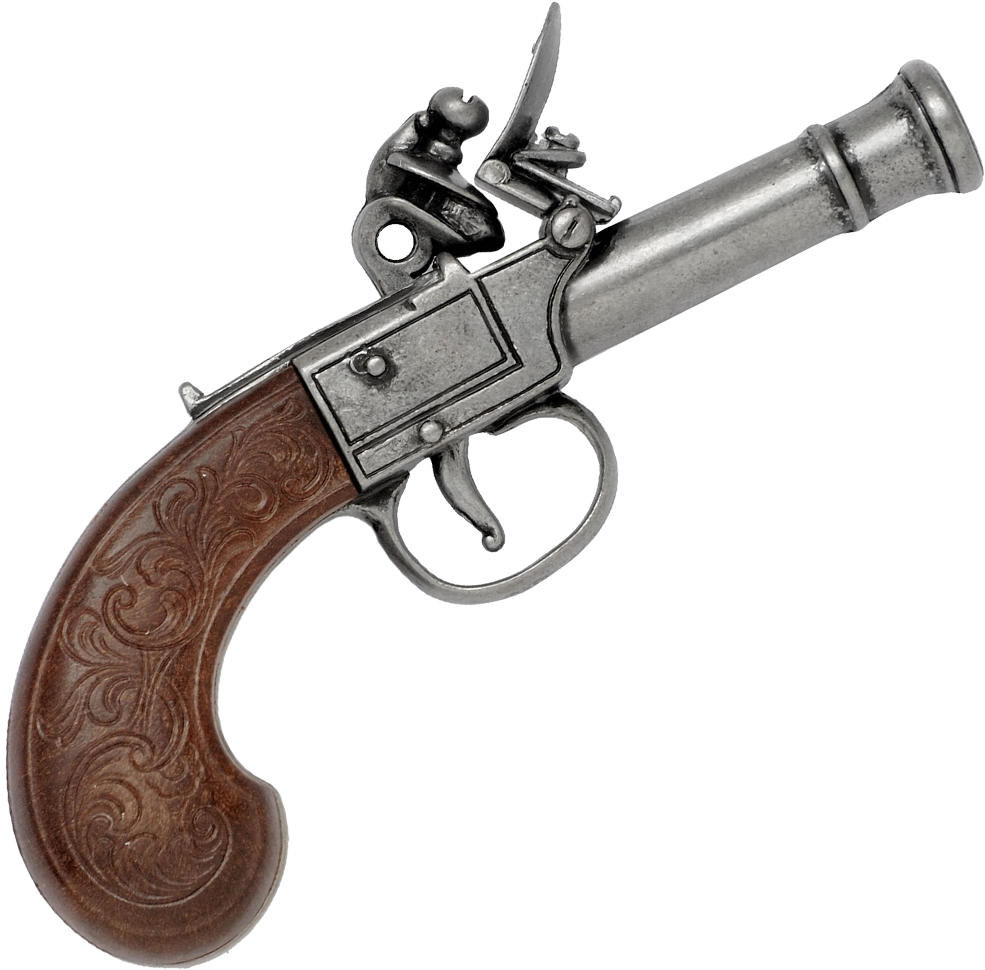 Flintlock Pistol Png Image Black And White - Flintlock Gun Png ...