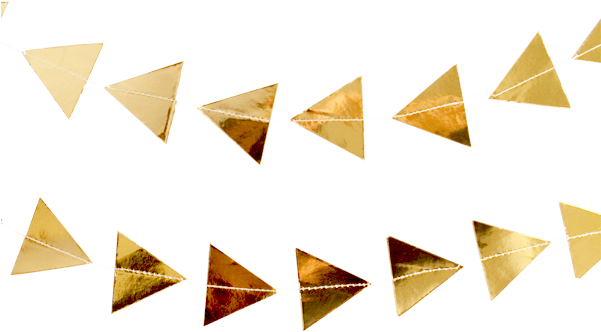 Gold Party Garland - Harlow & Grey - Gold Triangles Garland (600x600 ...
