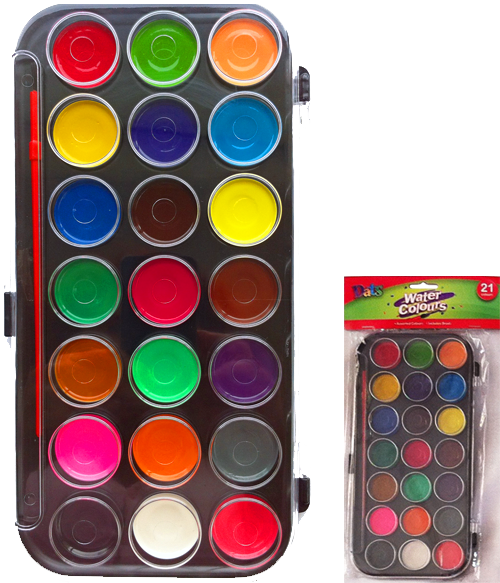 Art paint Watercolour Paint Box With Brush - Box Of Paints Png (500x583 ...