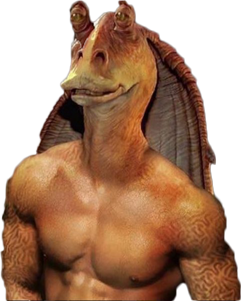 Lien Direct, - Jar Jar Binks Muscle (573x599), Png Download