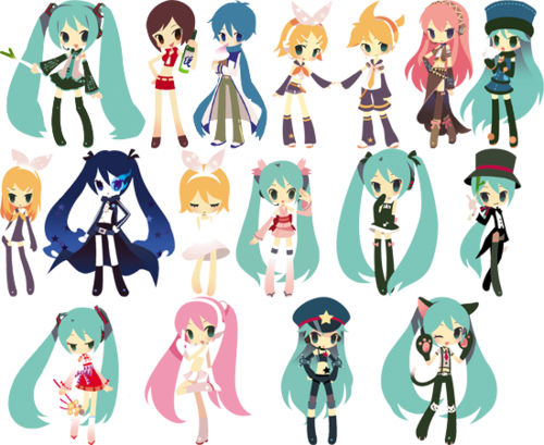 Miku Versions Hatsune Miku - Hatsune Miku (500x409), Png Download