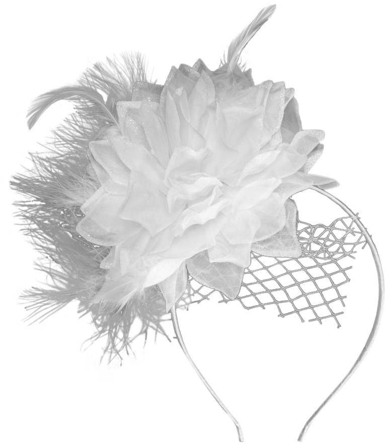 White Feather Fascinator For Diner En Blanc - Fascinator Transparent ...