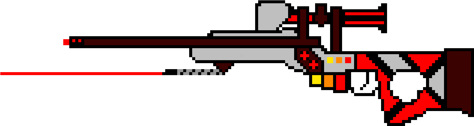 Red Sniper Rifle - Sniper Rifle Pixel Art (1640x740), Png Download