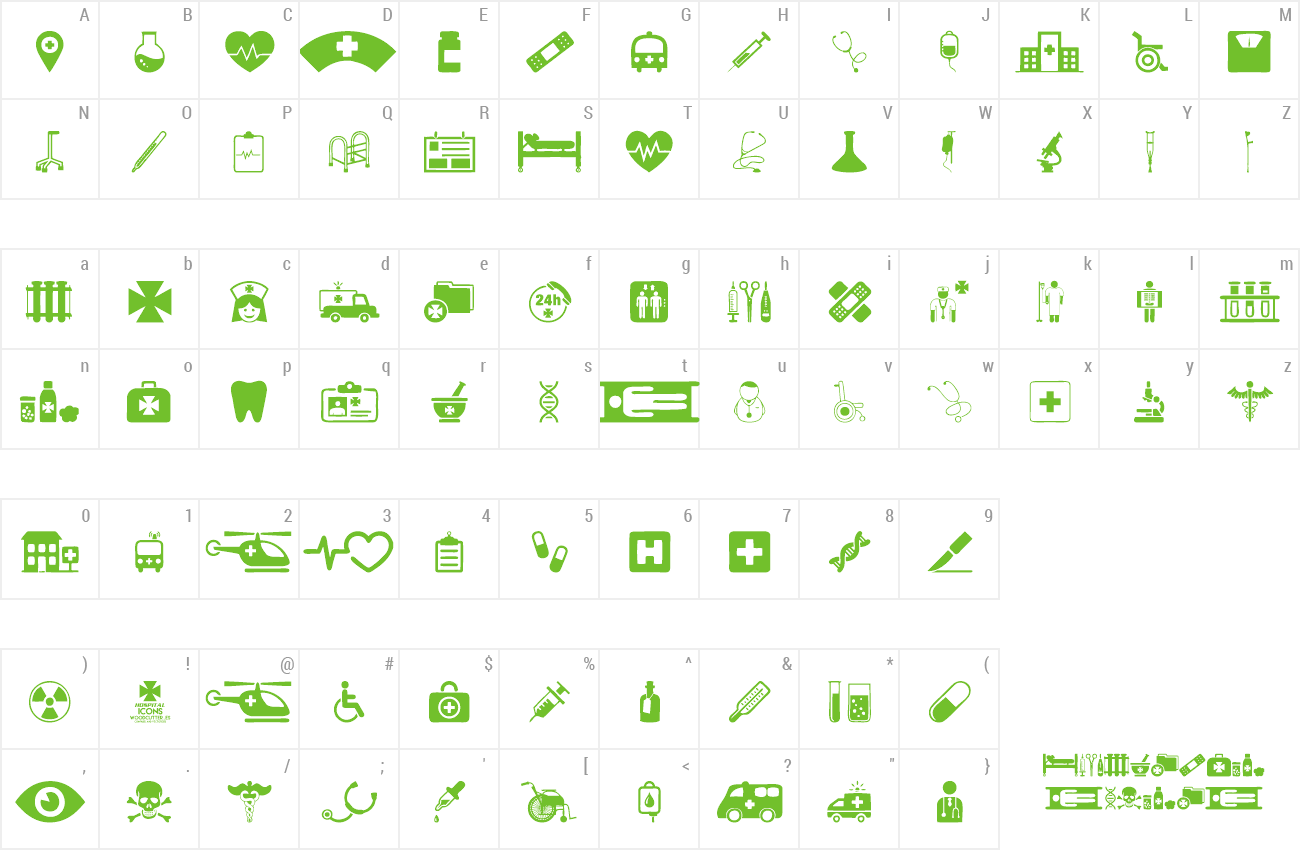 Font Hospital Icons Preview - Icons Hospital (1300x850), Png Download