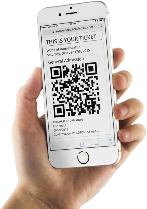 Mobile Ticket Hand Crop - Hello Alfred (550x700), Png Download