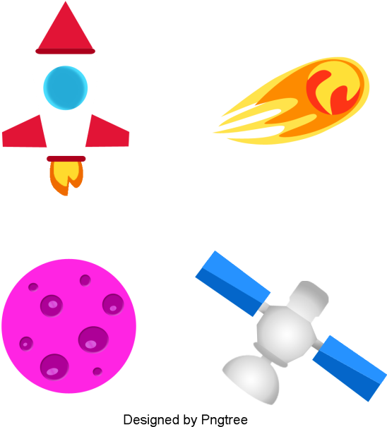Cartoon Geometry Flat Cosmic Rocket, Cartoon, Geometry, - Outer Space ...