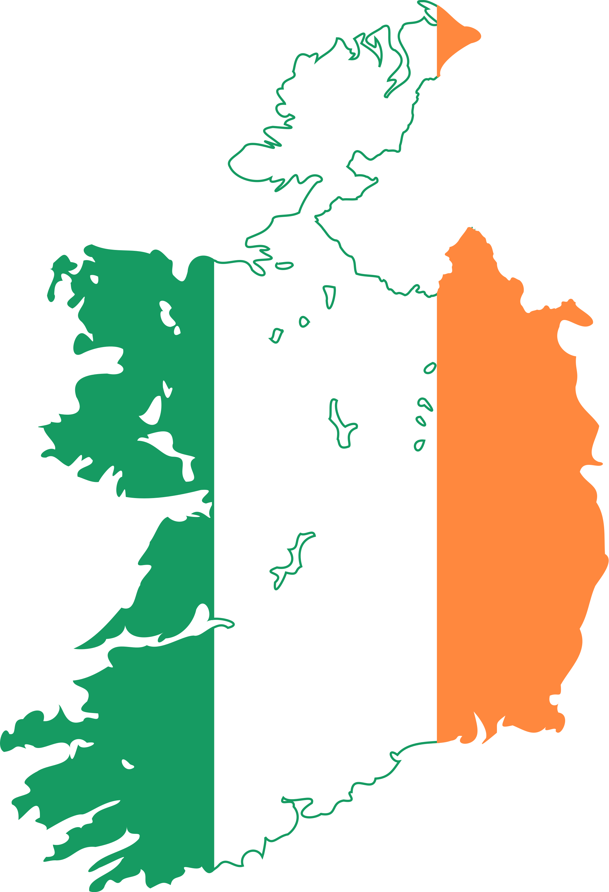 Open - St Patricks Day Ireland Map (2000x2930), Png Download