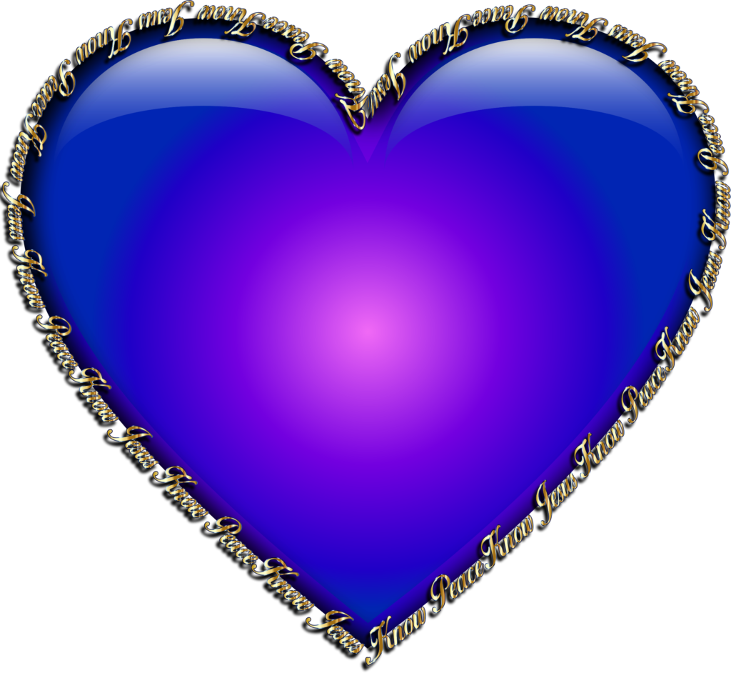 Heart Peace Sign And Crown Clipart - Heart Blue (1024x942), Png Download