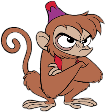 Abu With Arms Crossed - Monkey From Aladdin (400x400), Png Download