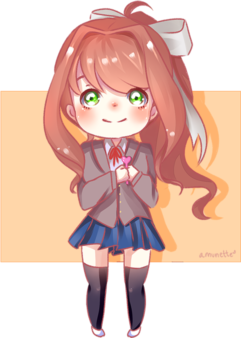 Download Doki Doki Literature Club Chibi - Chibi Monika Doki Doki | Transparent PNG Download ...