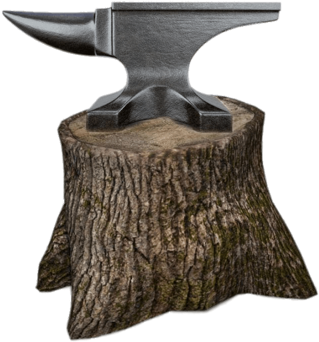 Anvil On Wood Block - Anvil On Log (1280x720), Png Download