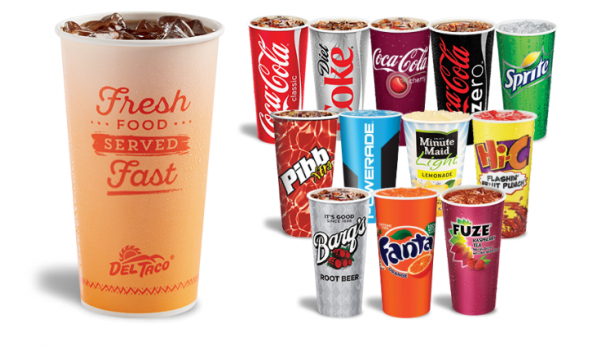 Drinks Transparent Fountain - Del Taco Drinks Menu (600x600), Png Download