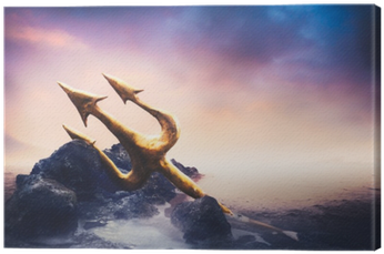 High Contrast Image Of Poseidon's Trident At Sea Canvas - Trident ...