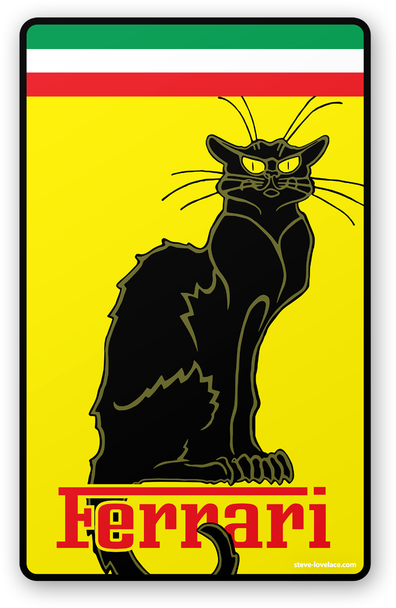 Ferrari Logo With Le Chat Noir - Tour Of Rodolphe Salis' Chat Noir ...