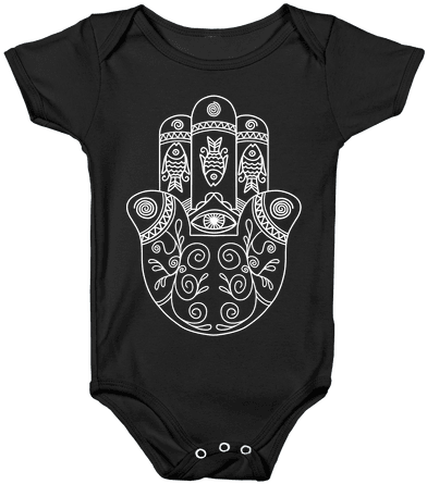 White Hamsa Baby Onesy - White Hamsa (484x484), Png Download