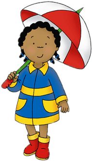 Caillou's Friend Clementine Holding Umbrella - Cartoon (400x400), Png ...