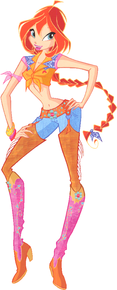 Bloom Cowgirl - Winx Club Season 4 Bloom (412x996), Png Download